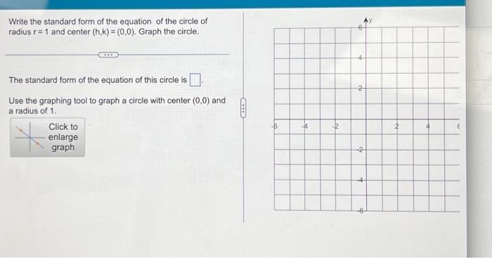 Solved Write the standard form of the equation of the circle | Chegg.com
