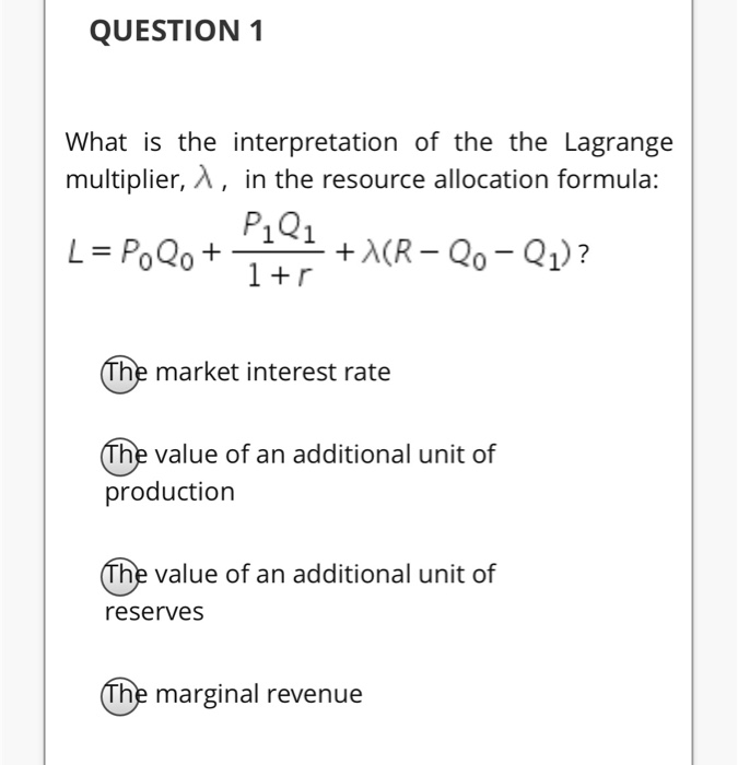 Solved QUESTION 1 What is the interpretation of the the | Chegg.com