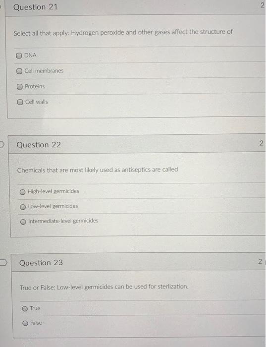 Solved Question 21 Select all that apply: Hydrogen peroxide | Chegg.com