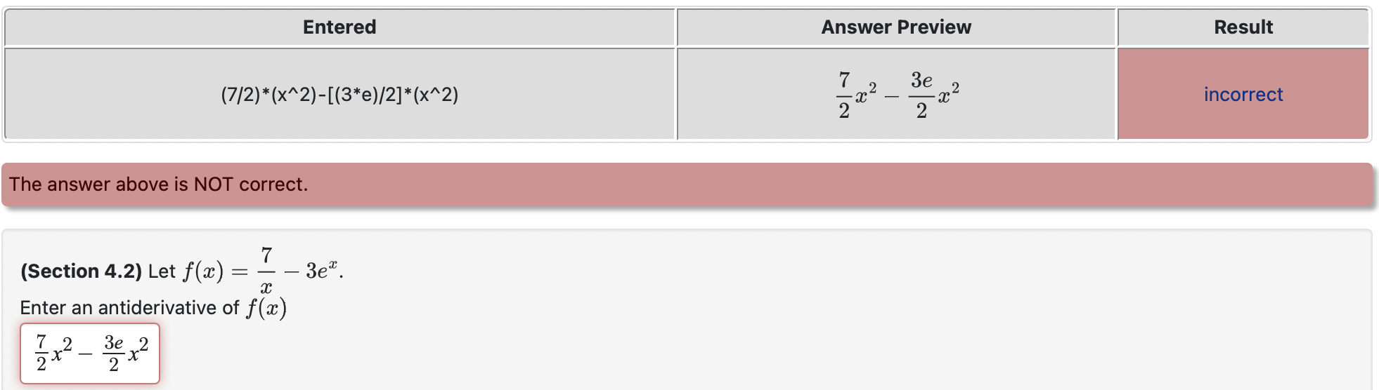 Solved The answer above is NOT correct.(Section 4.2) ﻿Let | Chegg.com