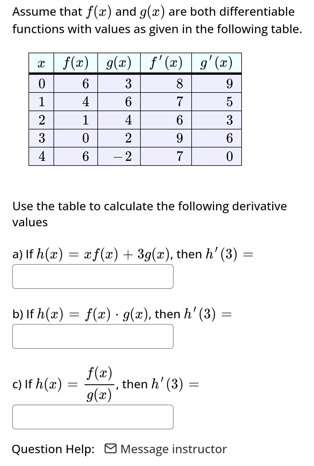 Solved Assume that f(x) and g(x) are both differentiable | Chegg.com