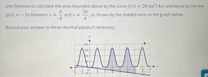 Solved Use Desmos to calculate the area bounded above by the | Chegg.com