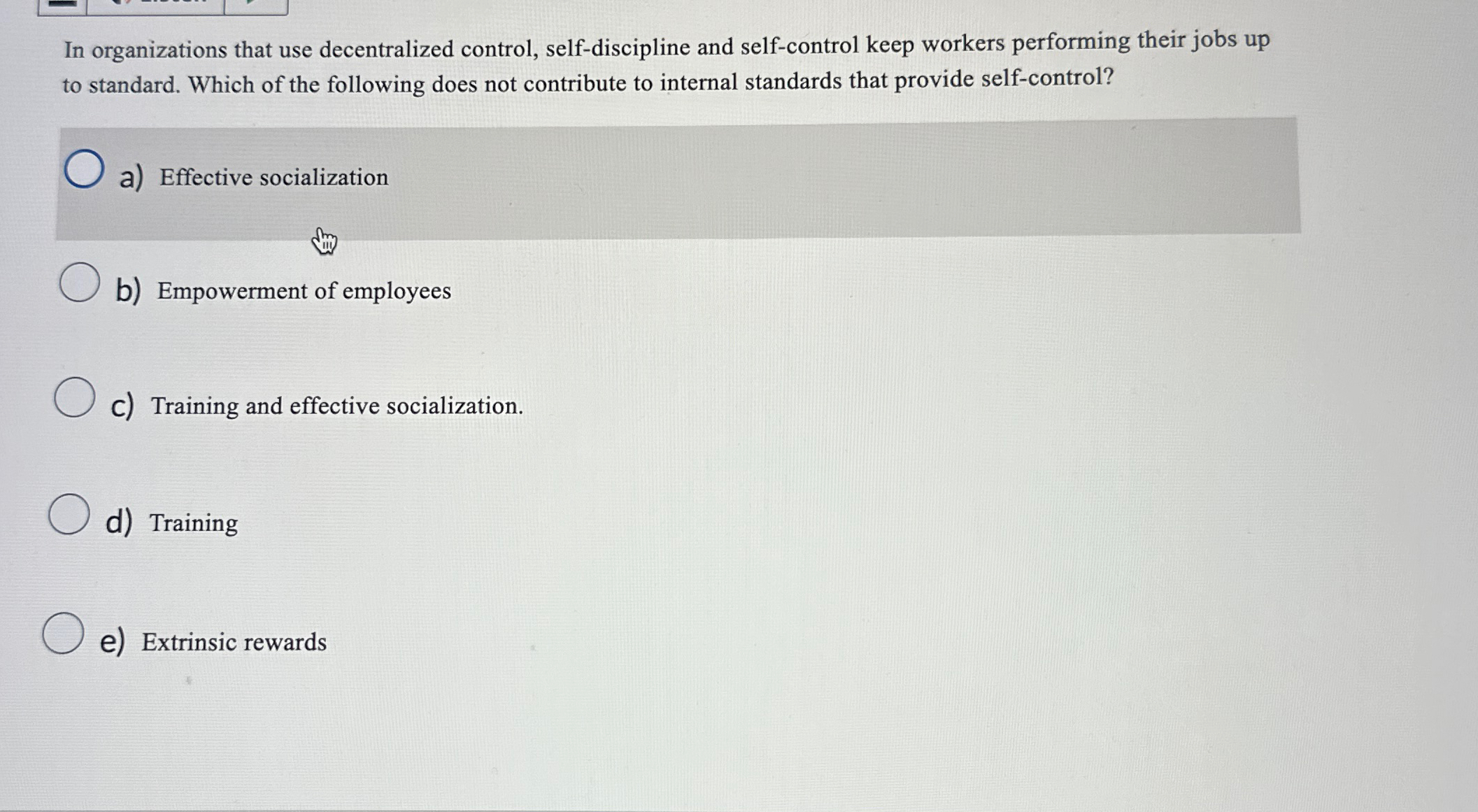 Solved In organizations that use decentralized control, | Chegg.com