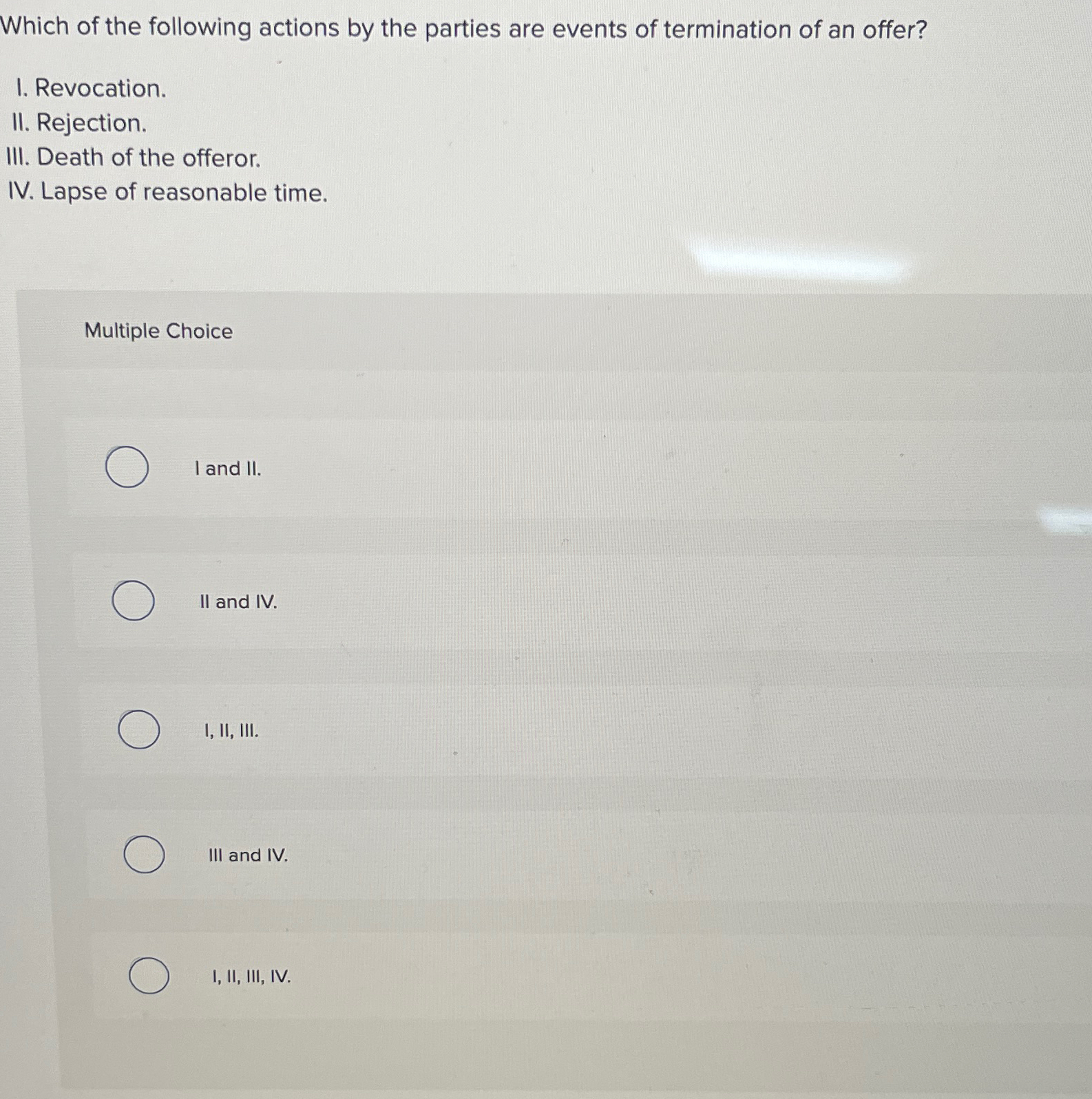 Solved Which of the following actions by the parties are | Chegg.com