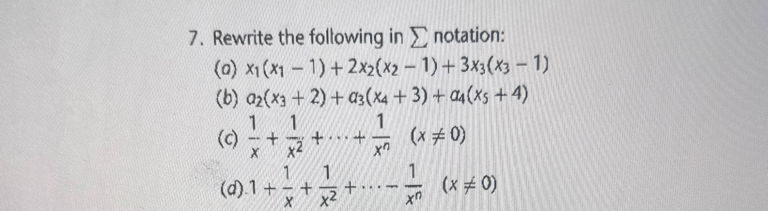 Solved Rewrite the following in ∑?? | Chegg.com