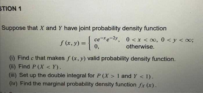 Solved Suppose that X and Y have joint probability density | Chegg.com