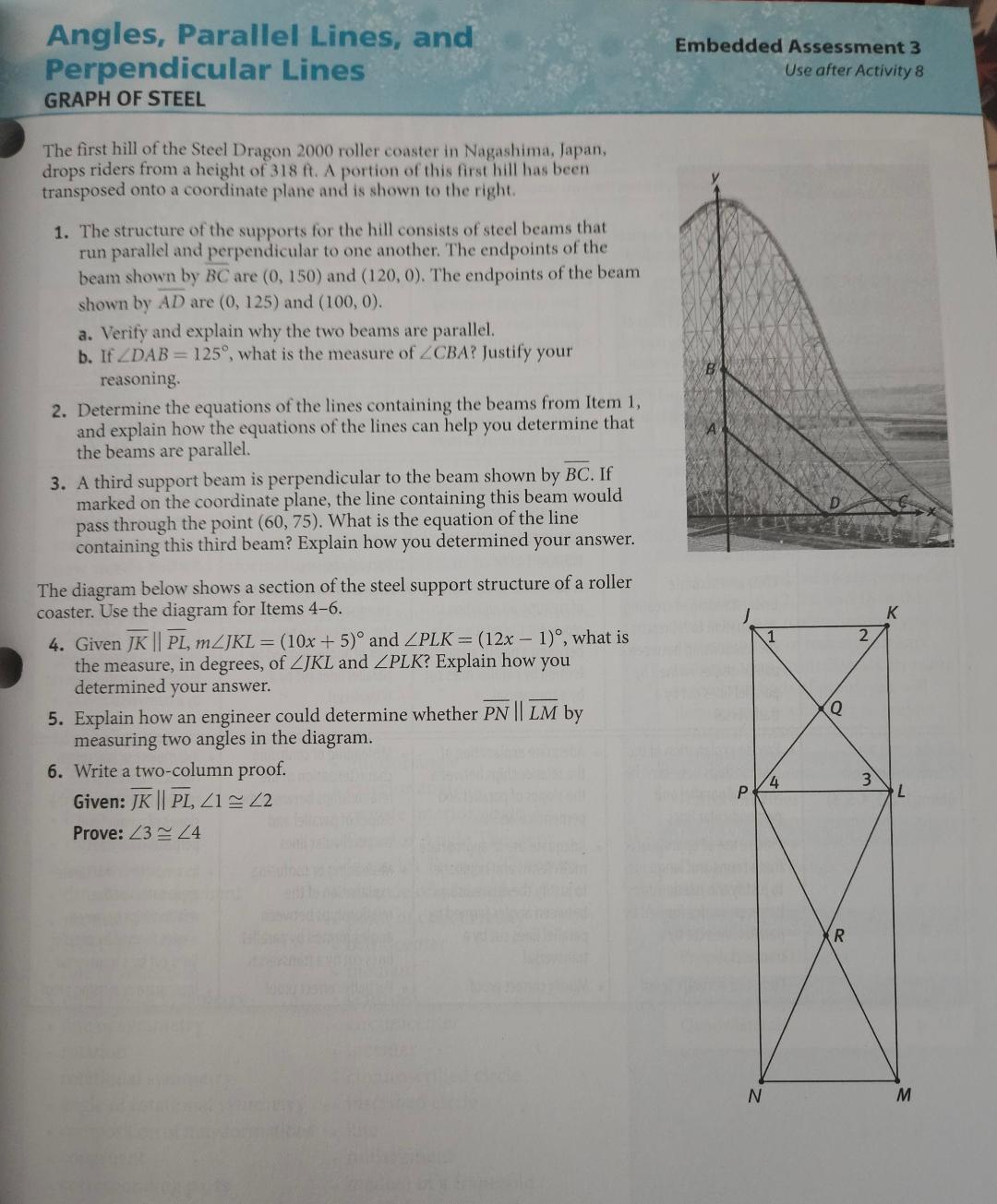 Solved Angles, Parallel Lines, andEmbedded Assessment 3 | Chegg.com