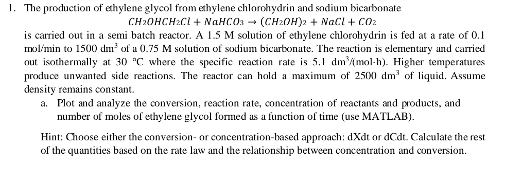 Solved Please Provide Matlab Code I Dont Want Polymath