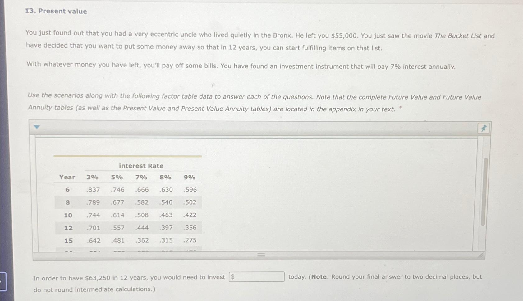 Solved Present valueYou just found out that you had a very | Chegg.com