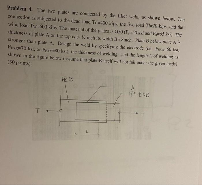Problem 4. The two plates are connected by the fillet | Chegg.com