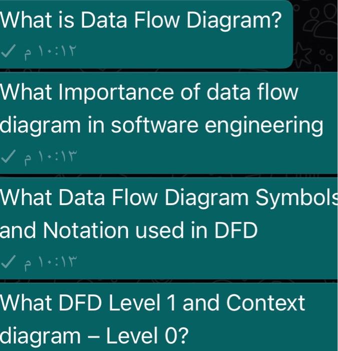 Solved What is Data Flow Diagram? ۱۰:۱۲ م / What | Chegg.com