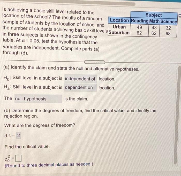 Solved Is achieving a basic skill level related to the | Chegg.com