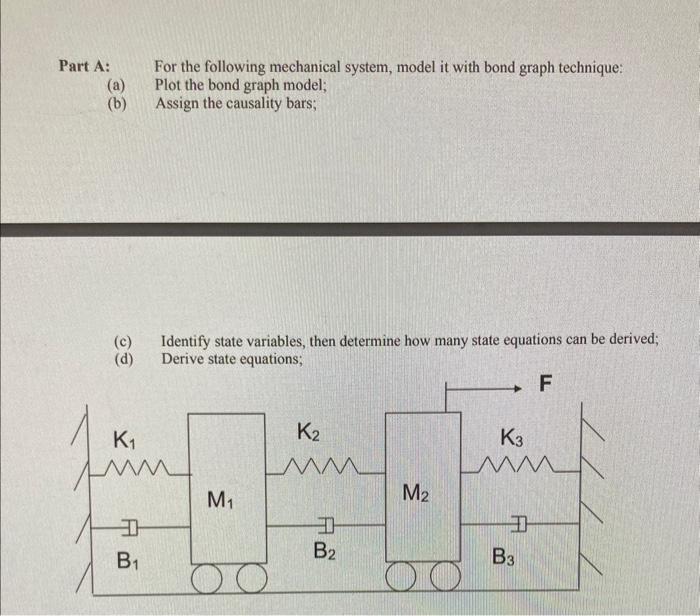 Solved Part A: For the following mechanical system, model it | Chegg.com