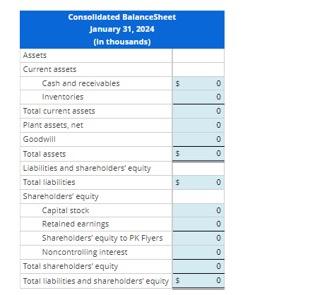 Comprehensive Consolidated Working Paper, | Chegg.com