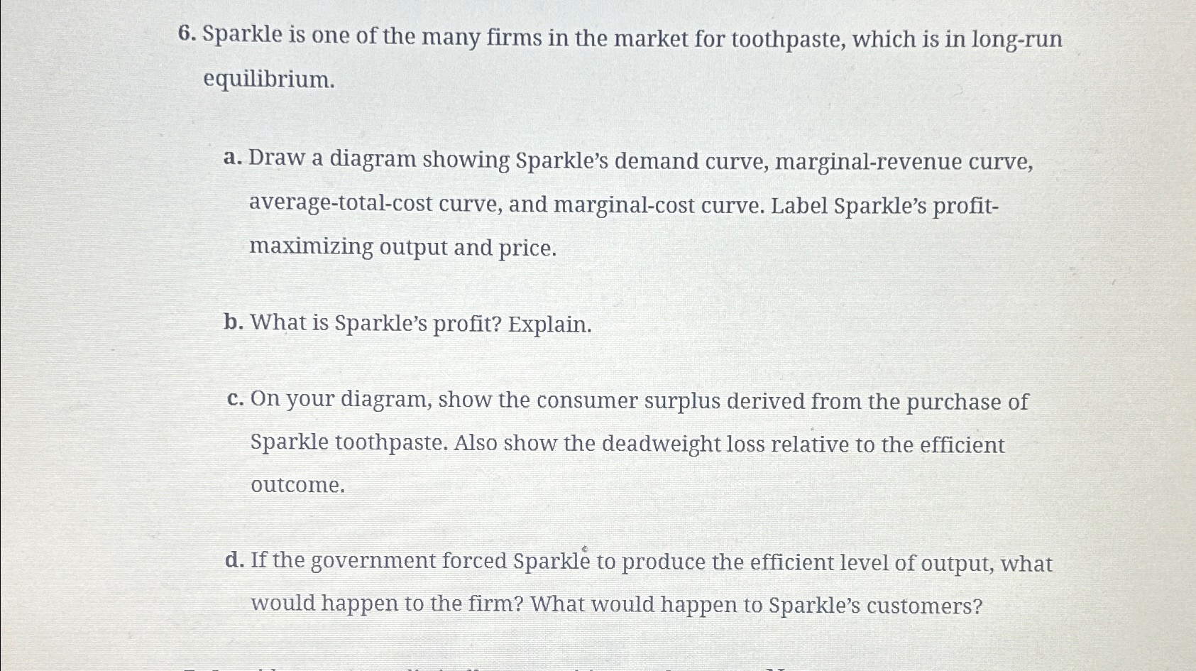 Solved Sparkle is one of the many firms in the market for | Chegg.com