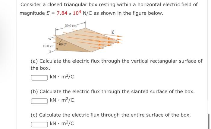 Solved Consider a closed triangular box resting within a | Chegg.com