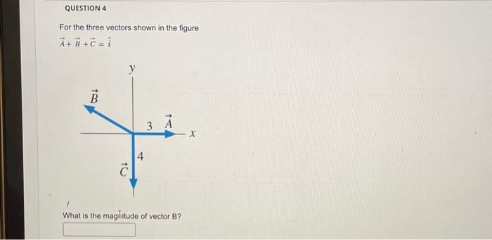 Solved For the three vectors shown in the figure A+B+C=i^ | Chegg.com