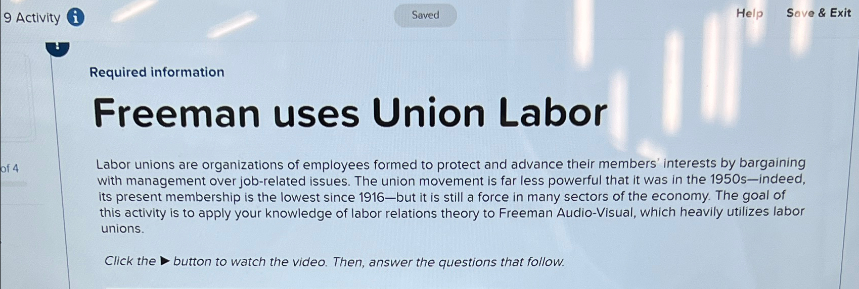 Solved 9 ﻿Activity(i)HelpSove & ExitRequired | Chegg.com