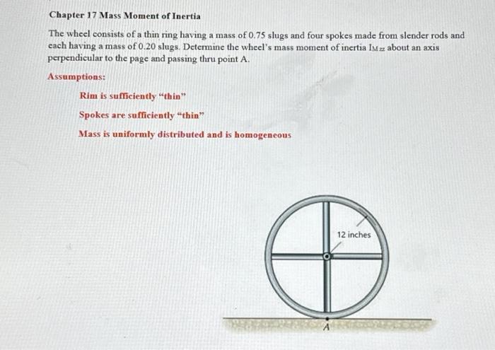Solved Chapter 17 Mass Moment of Inertia The wheel consists | Chegg.com