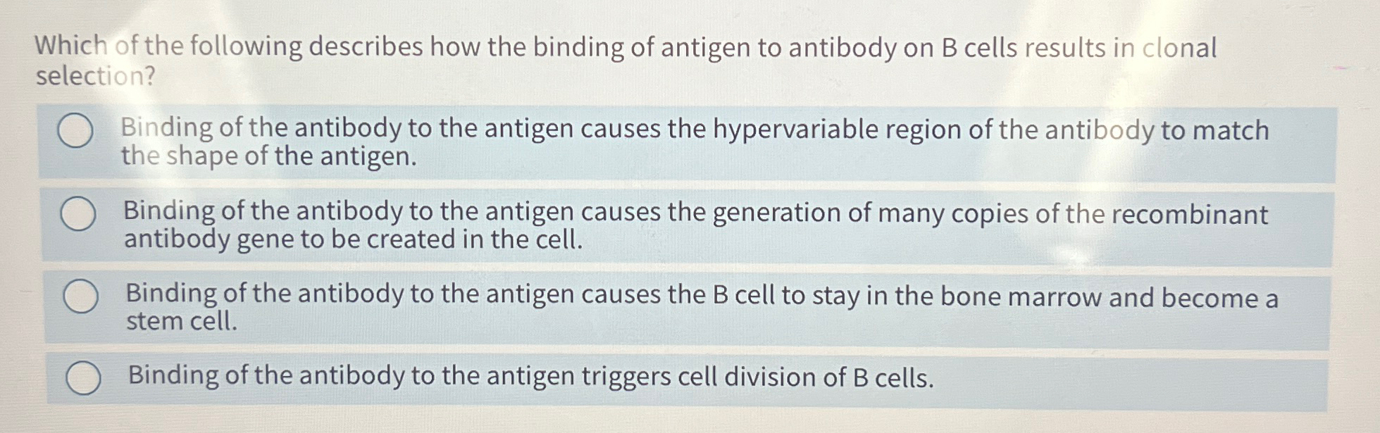 Solved Which of the following describes how the binding of | Chegg.com
