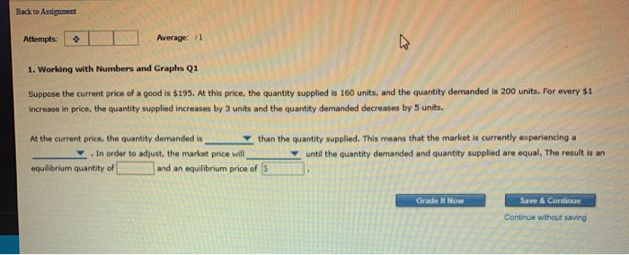 Solved Back to Assignment Attempts: Average: 1 1. Working | Chegg.com