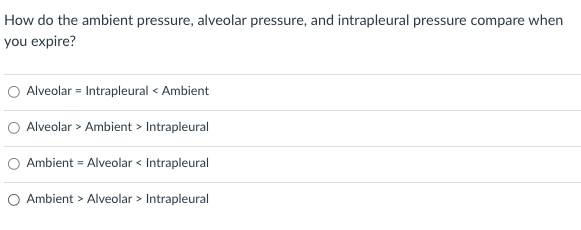 Solved How do the ambient pressure, alveolar pressure, and | Chegg.com
