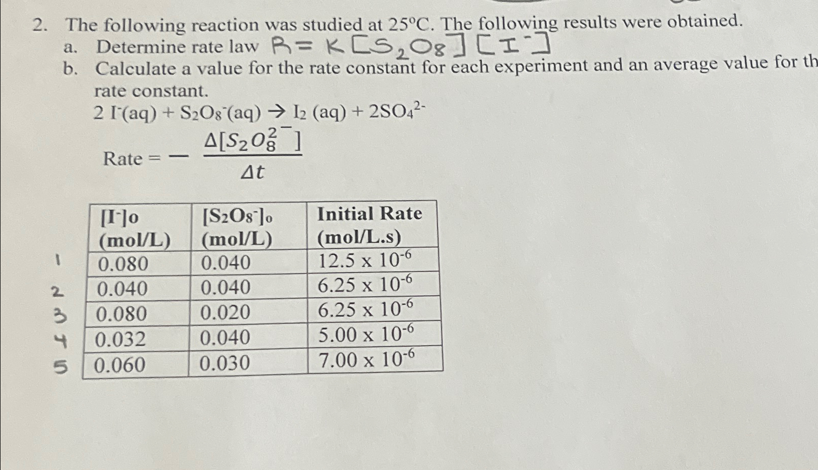 Solved The following reaction was studied at 25°C. ﻿The | Chegg.com