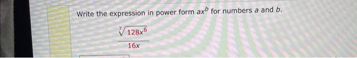 Solved Write The Expression In Power Form Axb For Numbers A 8052