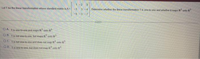 Solved Let T be the linear transformation whose standard | Chegg.com