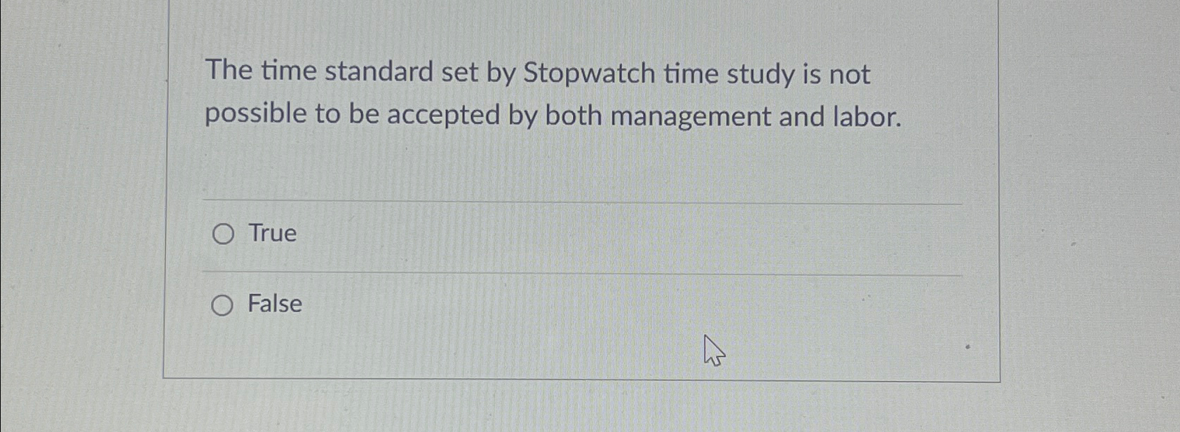 Solved The time standard set by Stopwatch time study is not | Chegg.com