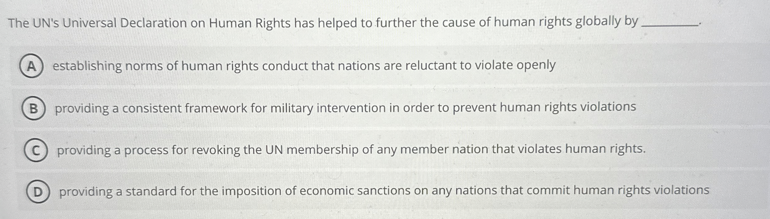 Solved The UN's Universal Declaration on Human Rights has | Chegg.com