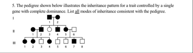 Anawer in 2 ﻿sentaces The pedigree shown below | Chegg.com
