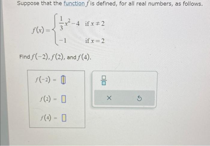 Solved Suppose that the function f is defined, for all real | Chegg.com