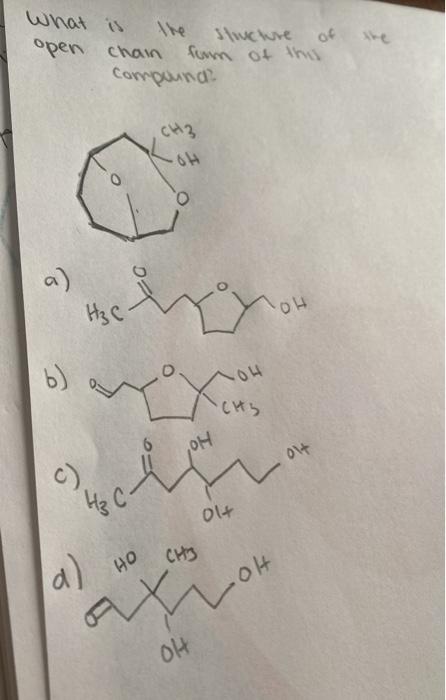Solved slivcture open chain form of this compound? . 6 а) | Chegg.com
