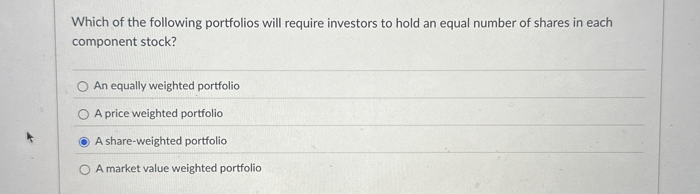 Solved Which of the following portfolios will require | Chegg.com