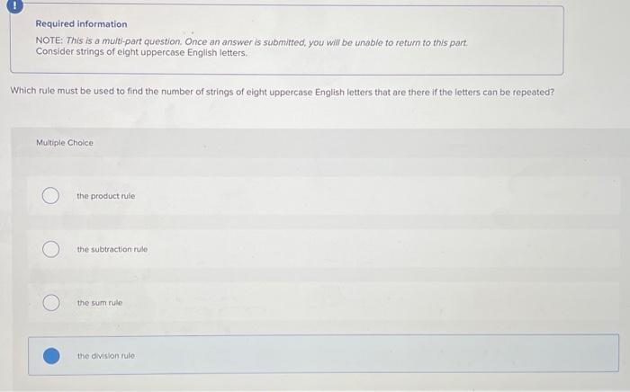 Solved Required information NOTE: This is a multi-part | Chegg.com