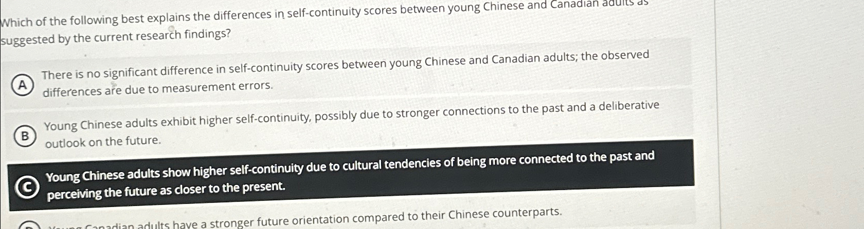 Solved Which of the following best explains the differences | Chegg.com