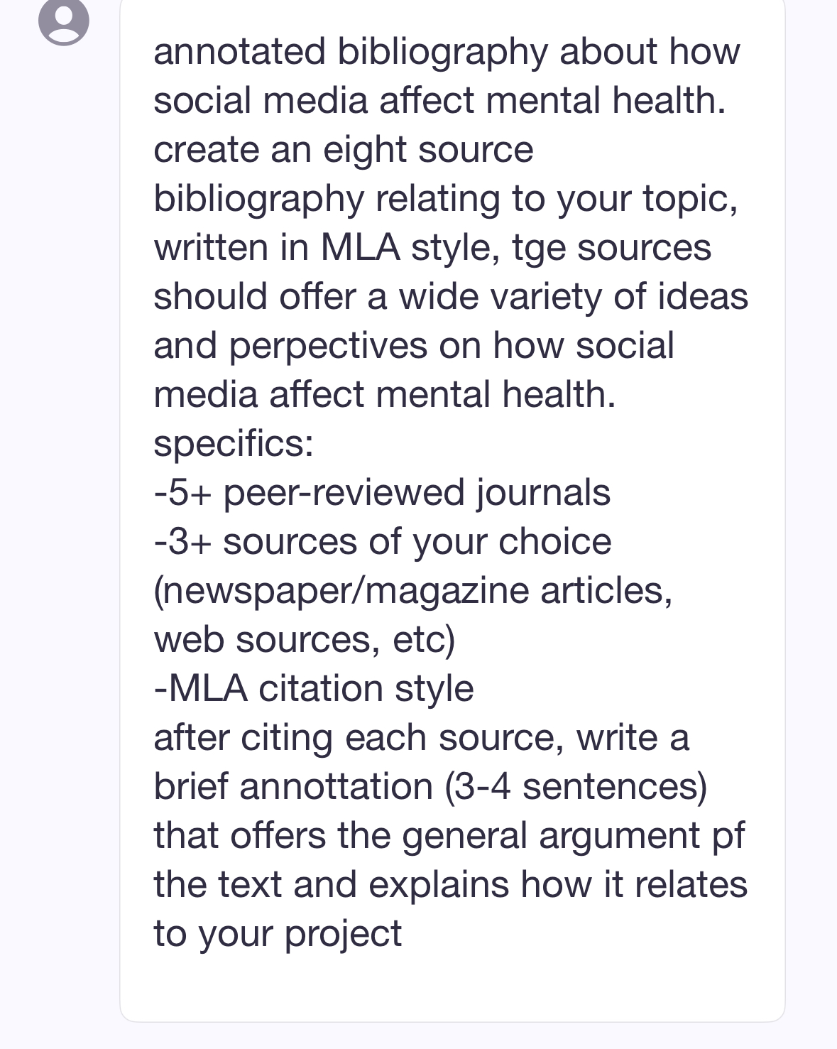 annotated bibliography about howsocial media affect | Chegg.com