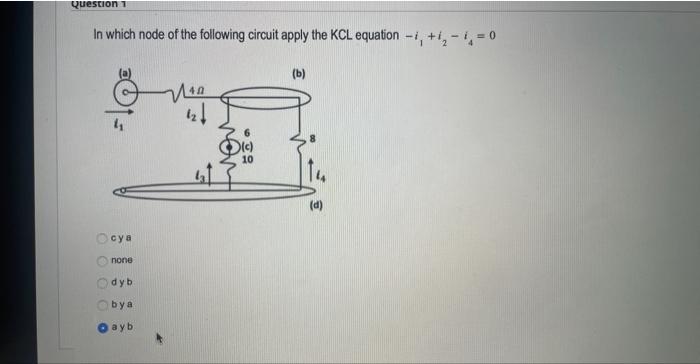 Solved In which node of the following circuit apply the KCL | Chegg.com