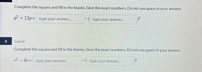 Solved Complete the square and fill in the blanks. Give the | Chegg.com