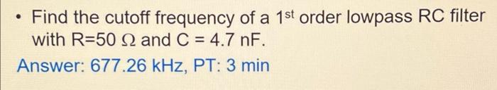 Solved 2nd Order Filter Comparison Cutoff Frequency =2 Hz | Chegg.com