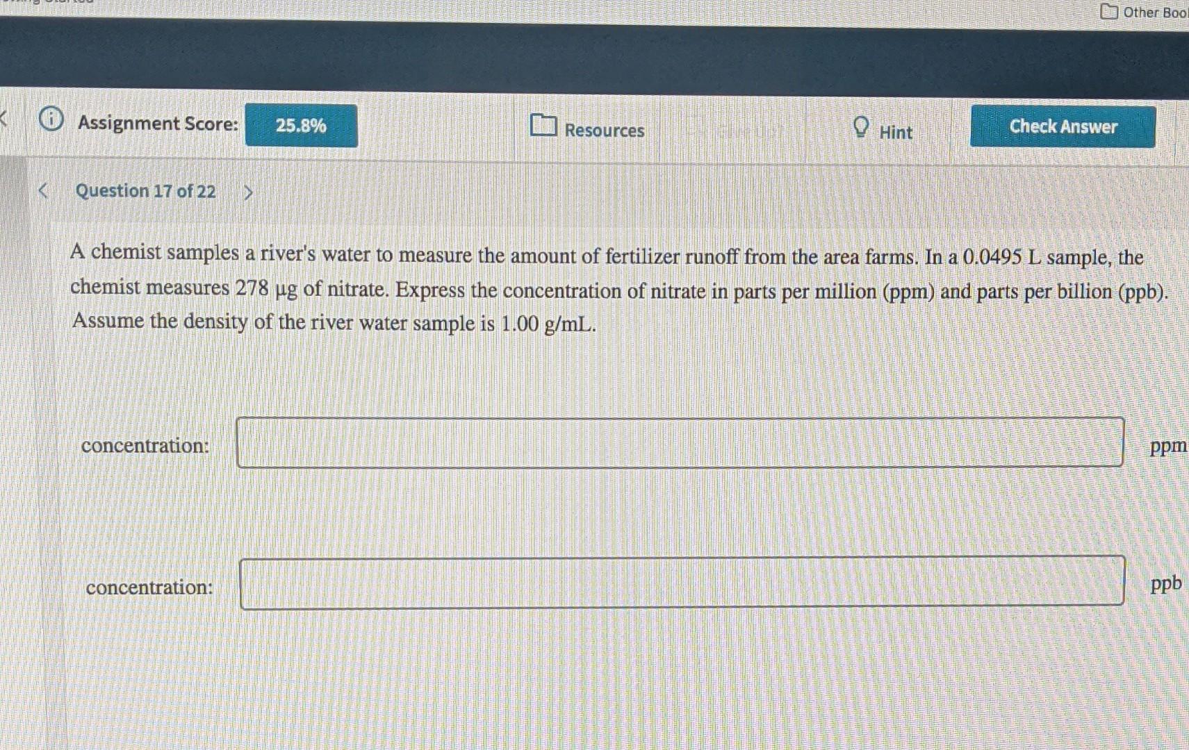 Solved Other Boo Assignment Score: 25.8% Resources Hint | Chegg.com