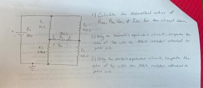 Solved Calculate the theoretical values of rth, rn, voc, isc | Chegg.com