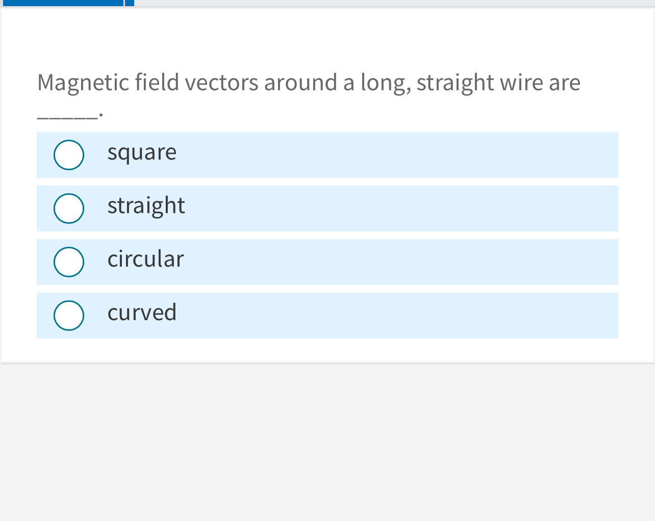 Solved Magnetic field vectors around a long, straight wire | Chegg.com