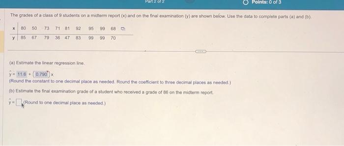 Solved (a) Estimate the linear regression line, | Chegg.com