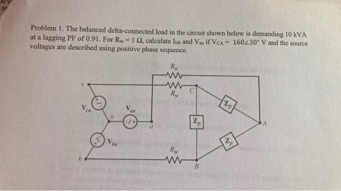 Solved PI Problem 1. The balanced delta-connected load in | Chegg.com