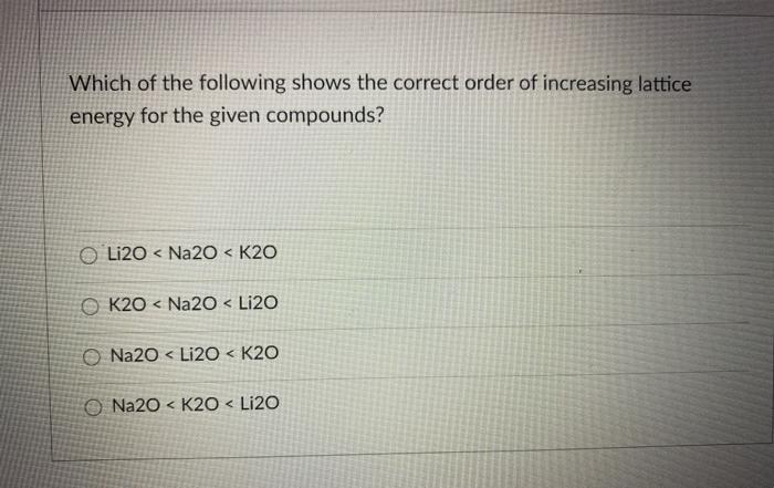 Solved Which of the following shows the correct order of | Chegg.com