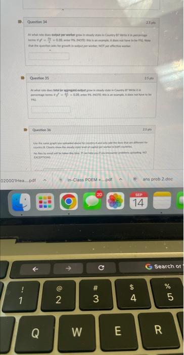 Solved At what rate does output per worker grow in steady | Chegg.com