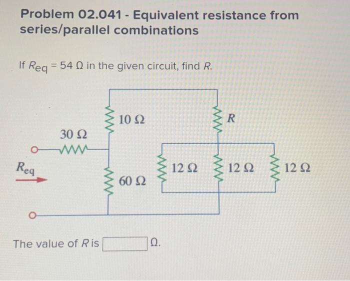Solved Problem 02.041 - Equivalent resistance from | Chegg.com