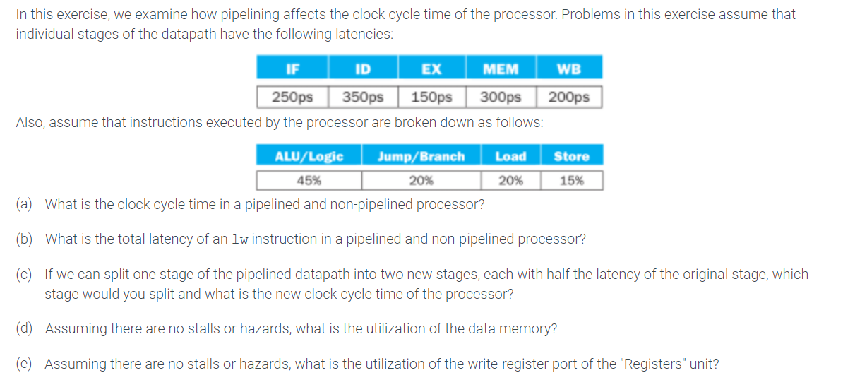 Solved In this exercise, we examine how pipelining affects | Chegg.com